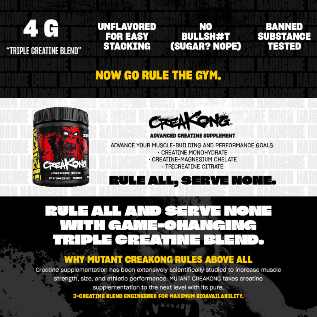 Mutant Creakong Advanced Creatine Foods Supplement Creatine Monohydrate ...