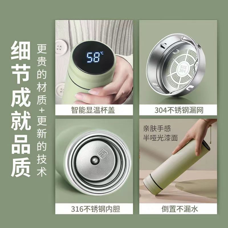DC's Smart Thermos Bottle (316 Stainless Steel) with LED Temperature ...