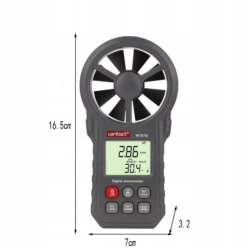 Portable Anemometer Speed Meter Wind Gauge With Lcd Backlight For ...