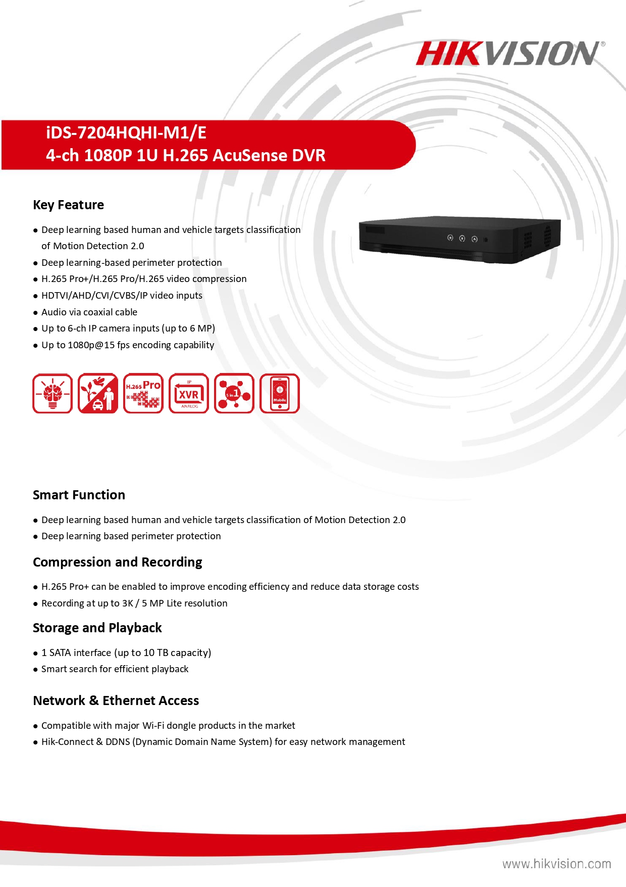 HIKVISION CCTV DVR 4CH Digital Video Decorder Turbo HD 4 Channel 2MP ...