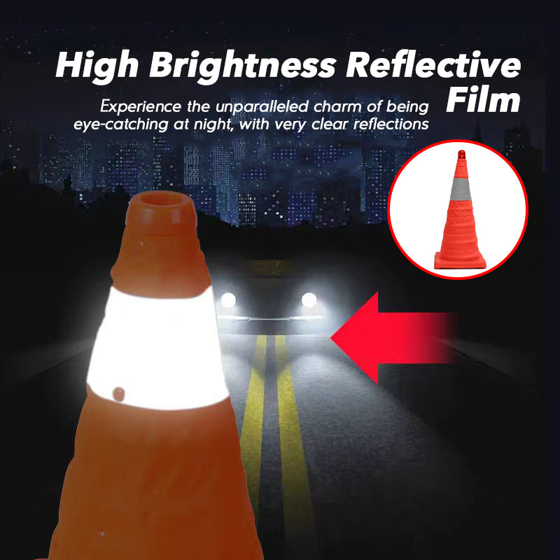 45cm/60cm Collapsible Foldable Road Cone Safety Reflective Tape ...