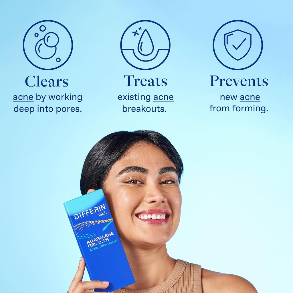 Differin Acne Gel | 30-Day Retinoid Treatment for Face | Gentle on ...