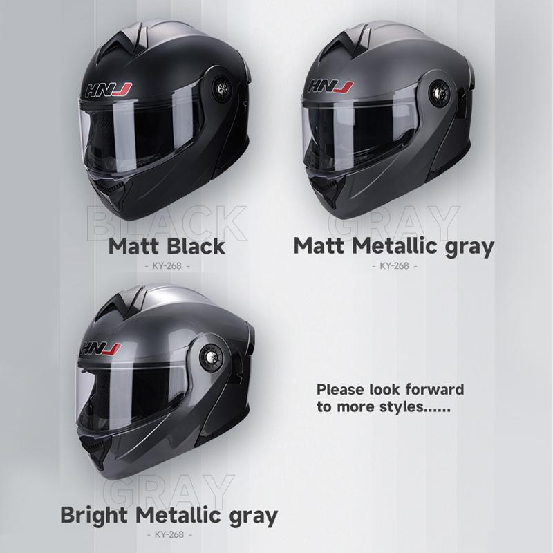 HNJ Flip Up Helmet Original 100% Motor Full Face Double Visor ...