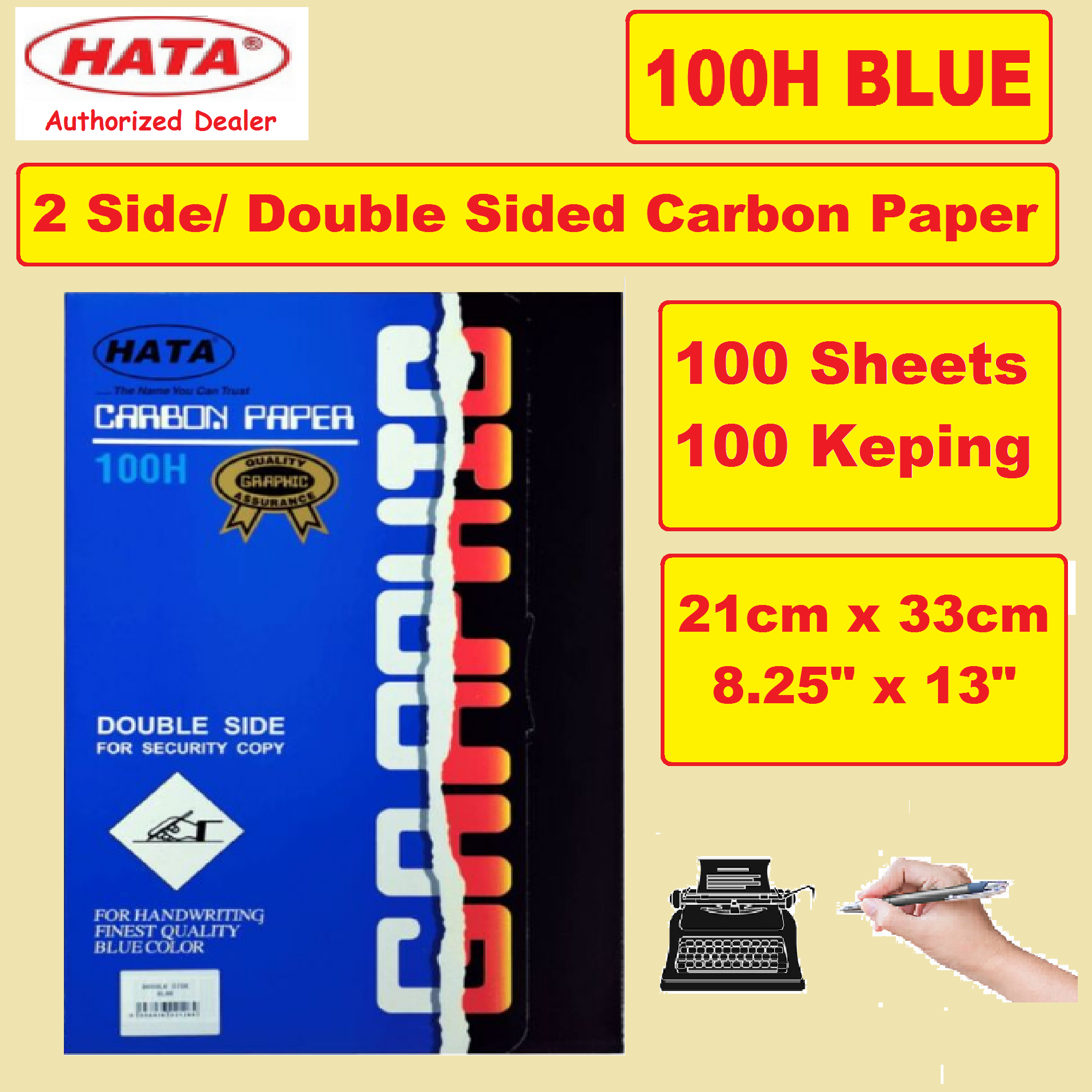 KTV Hata Graphic Carbon Paper Kertas Karbon 100H Blue I 200T Black ...