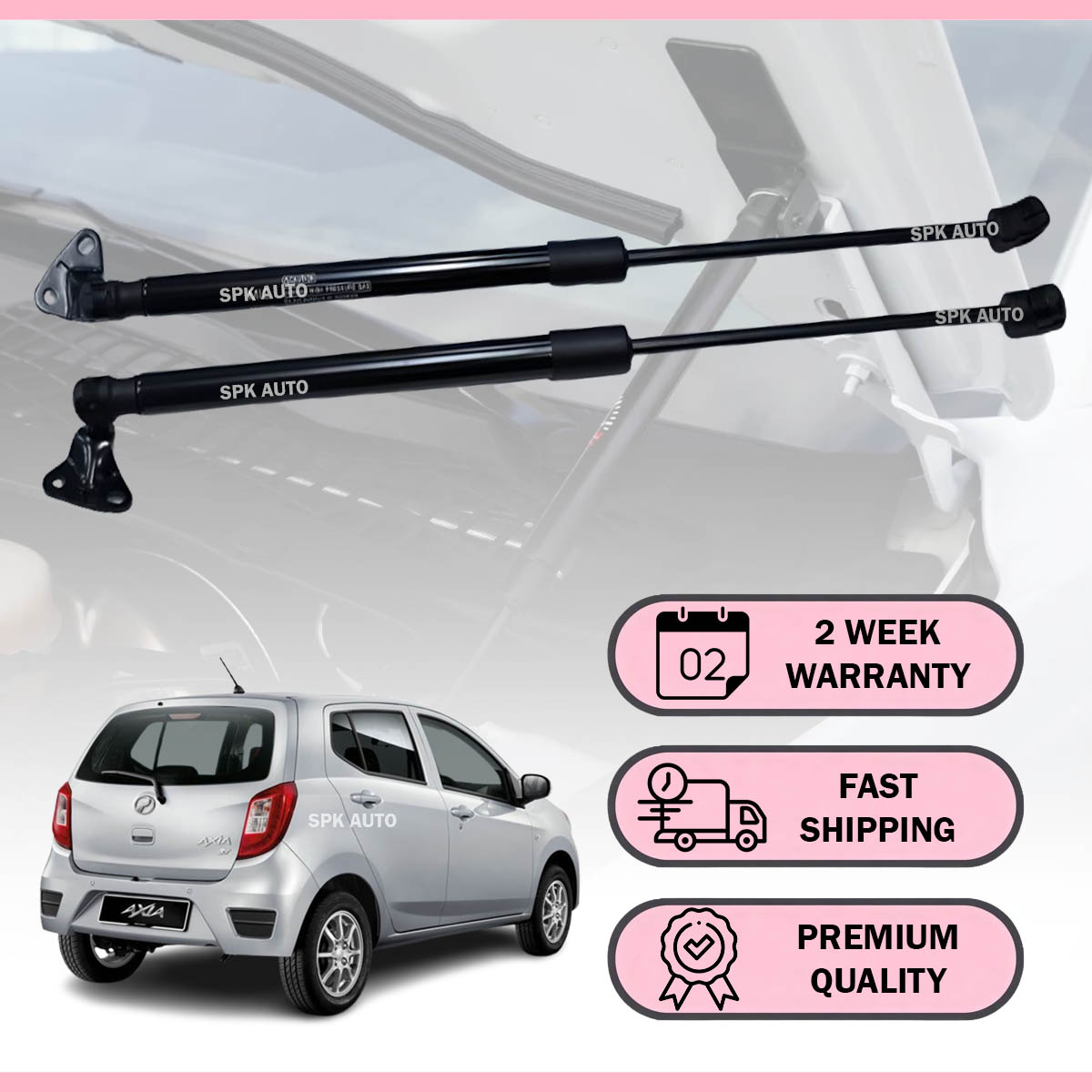 Perodua Axia 2014-2022 Boot Absorber Rear Bonnet Damper Gas Spring Set ...
