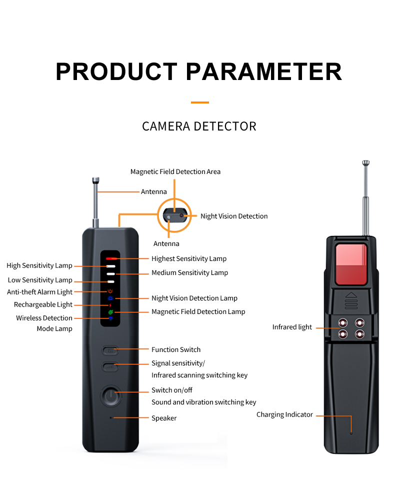 hidden camera detector With gps detection Built-in battery infrared ...