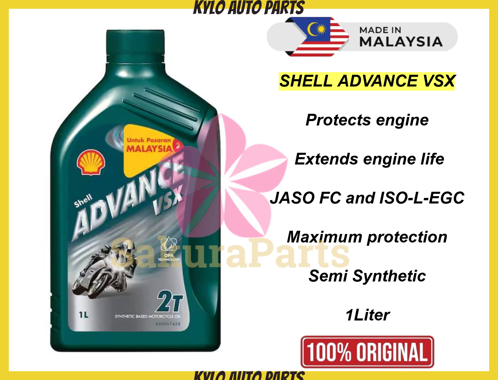 Shell Advance VSX 2T Semi Synthetic Motor Oil / Minyak Hitam Motor ...