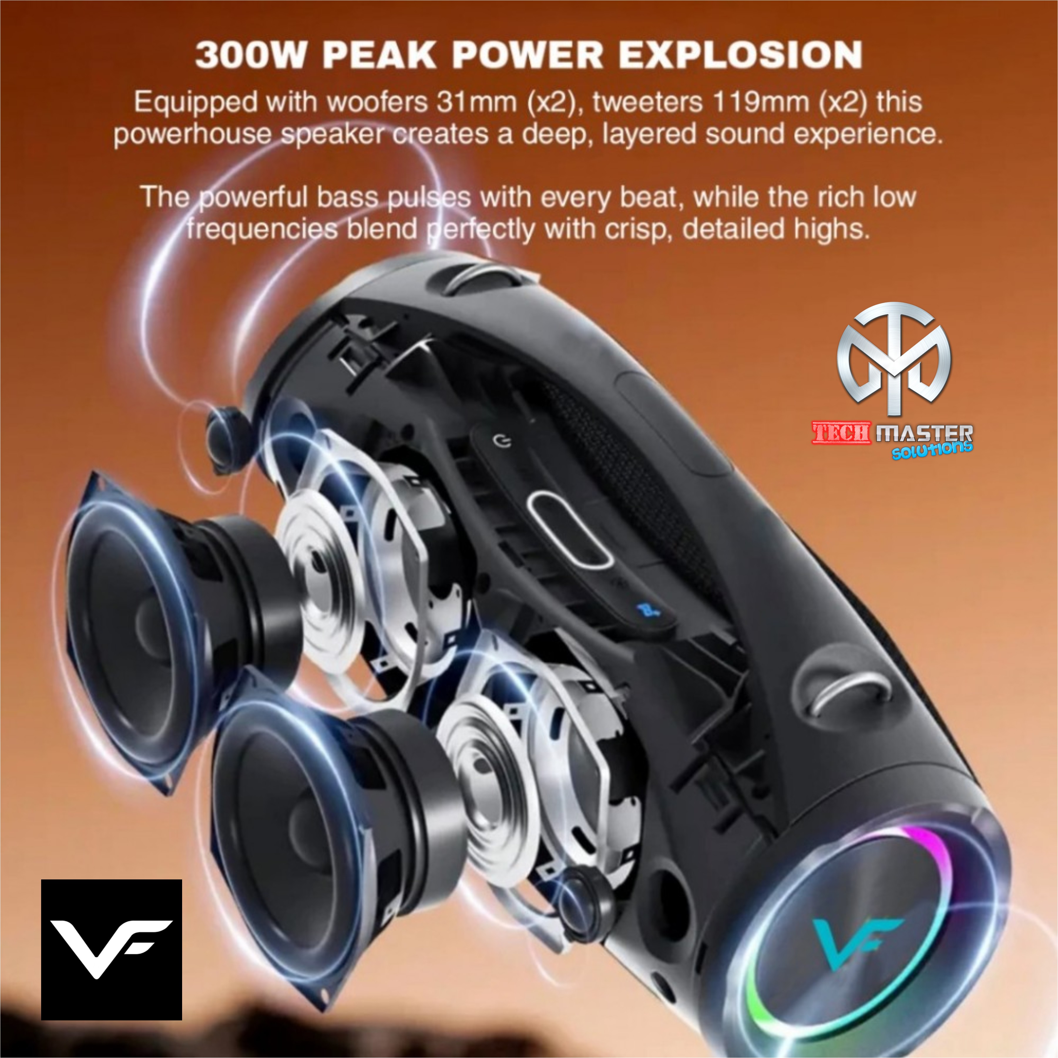 Vinnfier Tango XT510 Portable Bluetooth Karaoke Speaker 300W Output ...