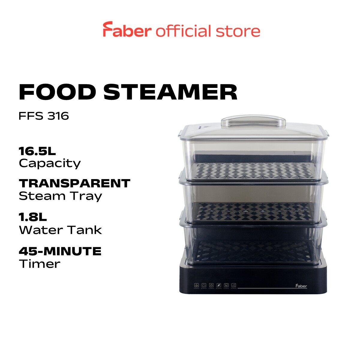 FABER FOOD STEAMER FFS-316 (16.5L) | Shopee Malaysia