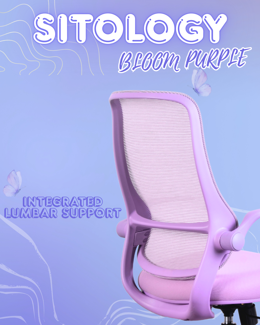 💜SITOLOGY BLOOM PURPLE💜 - Comfortable Office Chair - 1 YEAR WARRANTY ...