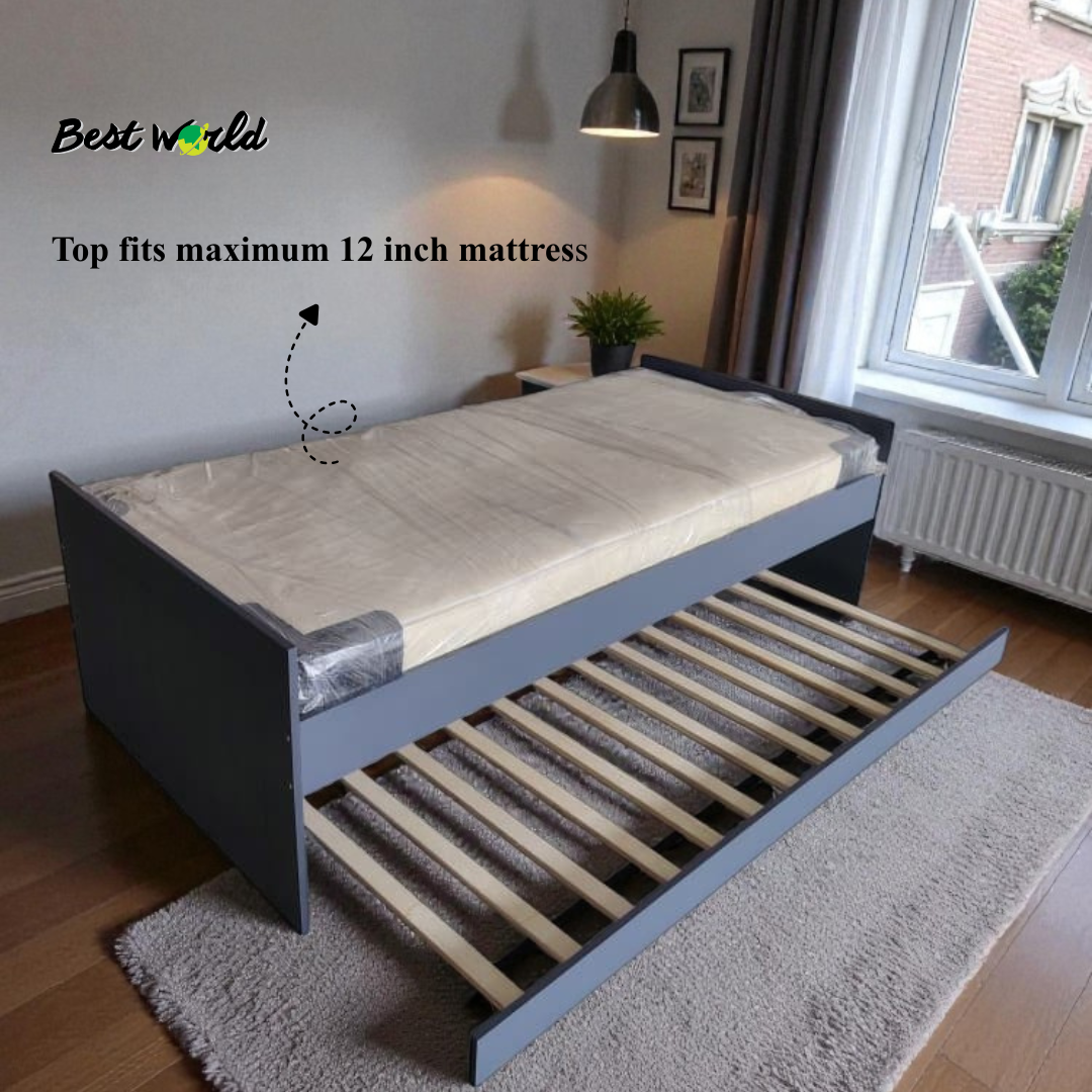 NARA Single / Super Single Bed Frame with Trundle - BED 8019 | Shopee ...