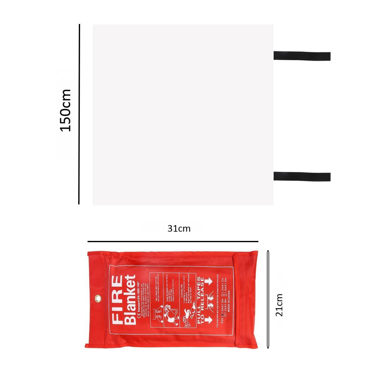 1.5m Home Fire Blanket Escape Emergency Fire Retardant Fiberglass Fire ...