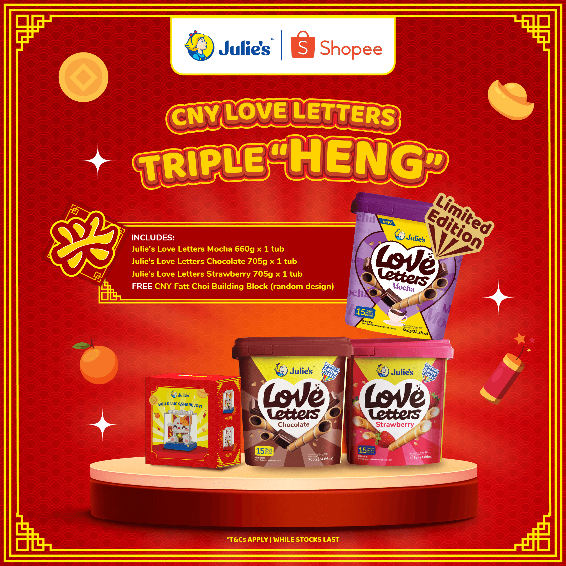Julie's CNY Love Letters Triple "Heng" | Shopee Malaysia