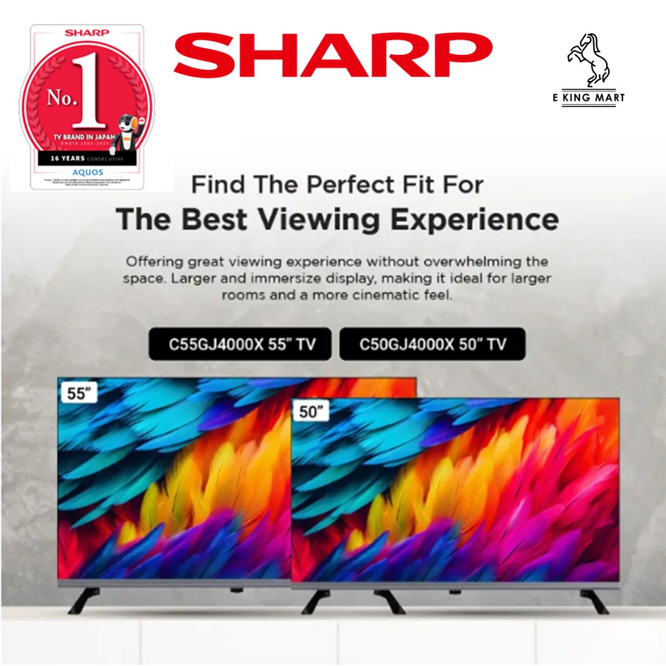 SHARP 4K Ultra HD 55 inch 55" / 50" Smart Led 4TC55GJ4000X Smart TV ...