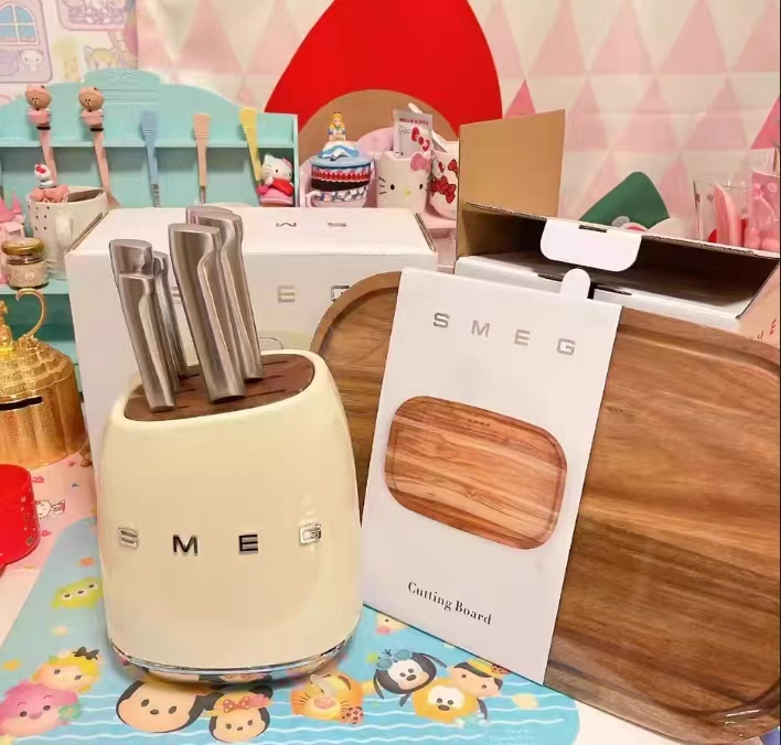 Italian SMEG Cutting Board Chopping Board Double Side Acacia Wood ...