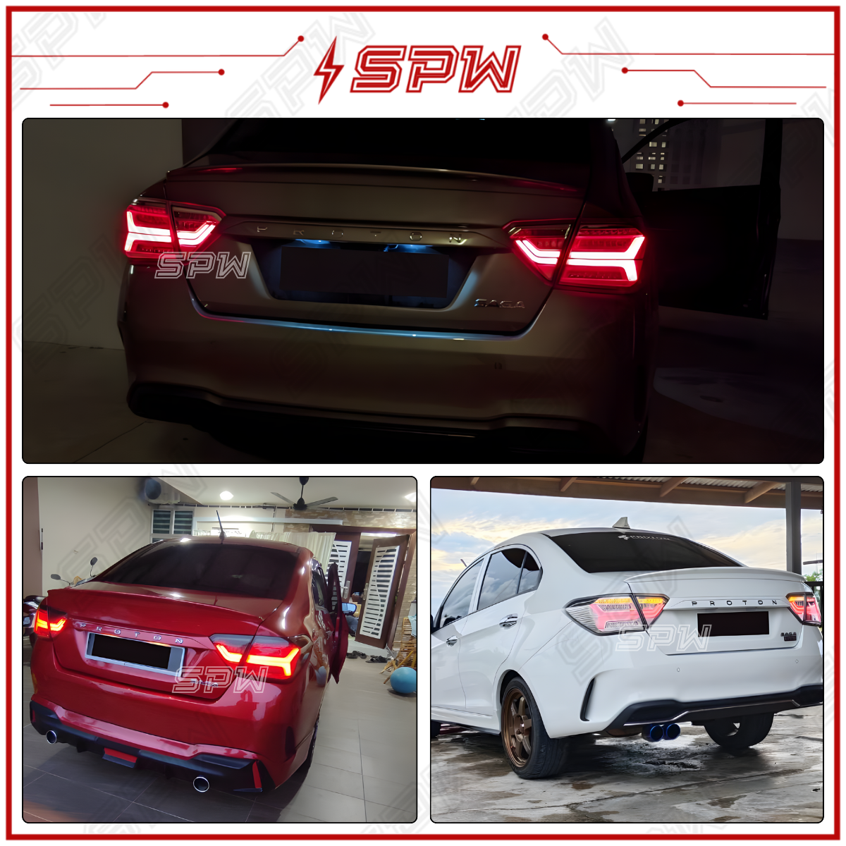 Proton Saga (2016-2024) V1 Audi Tail Lamp Tail Light Dynamic LED ...