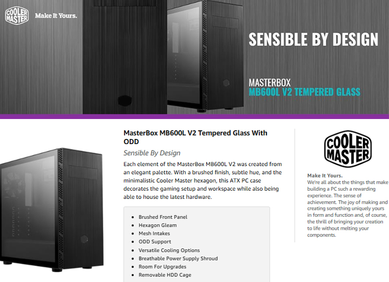 Cooler Master MASTERBOX MB600L V2 ATX Mid-Tower Case | Shopee Malaysia