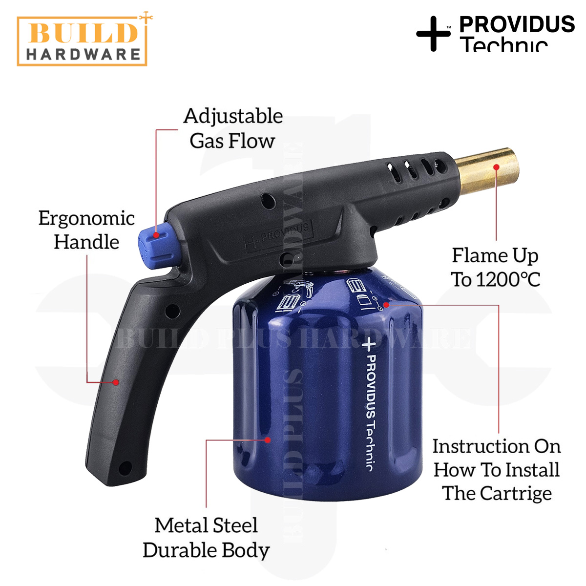 PROVIDUS TECHNIC Cartridge Blow Laser Torch Blowtorch PG900M Camping ...