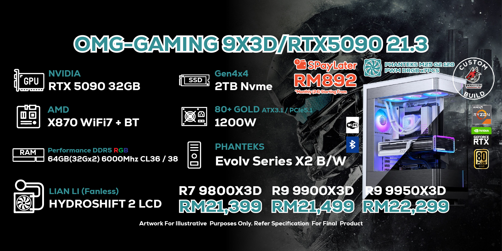 # DOTATECH OMG-GAMING 9X3D/RTX5090 21.3 - CUSTOM PC GAMING PACKAGE ...