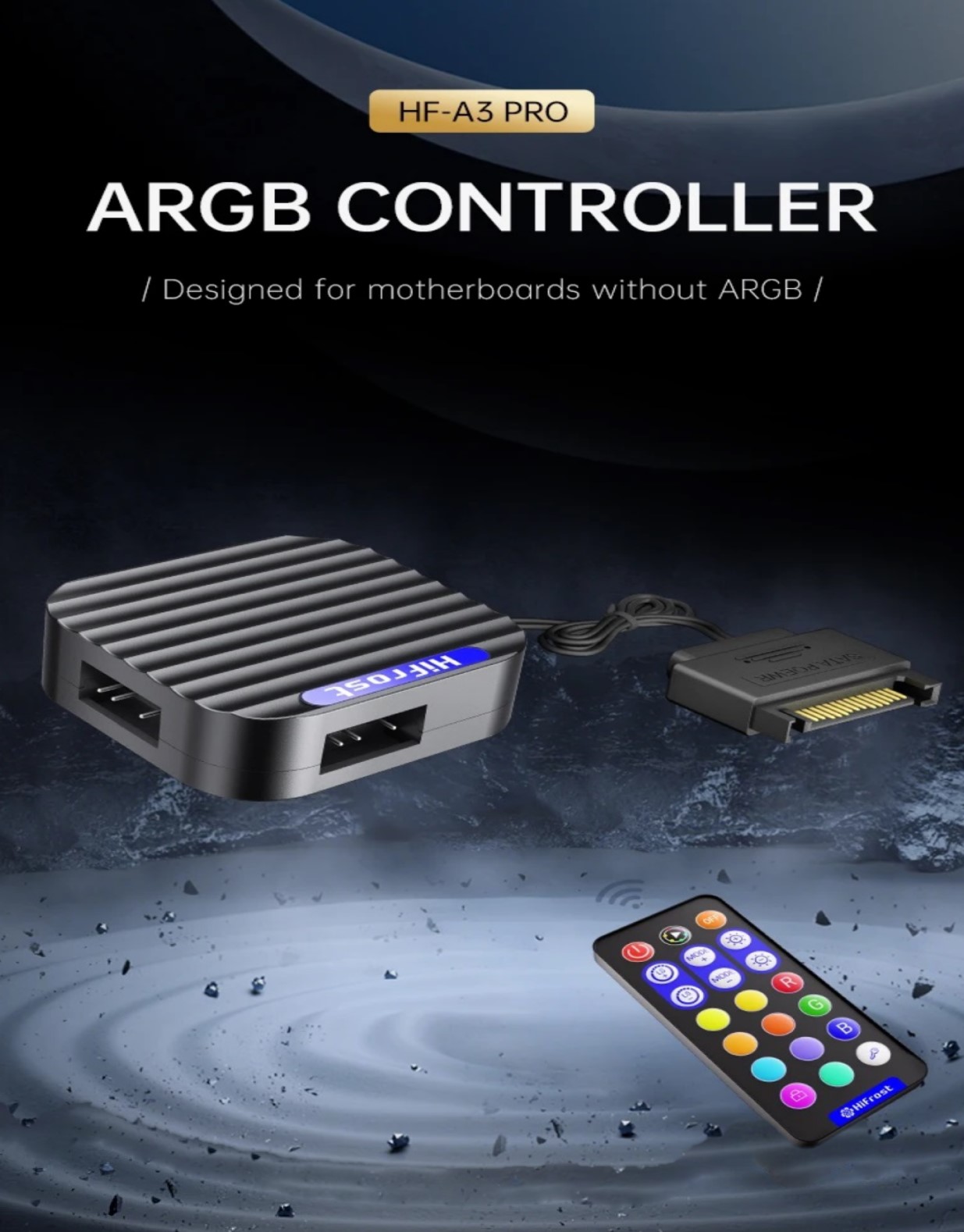 Coolmoon Hifrost HF-A3 Pro ARGB Controller FAN HUB Remote Control 5V ...