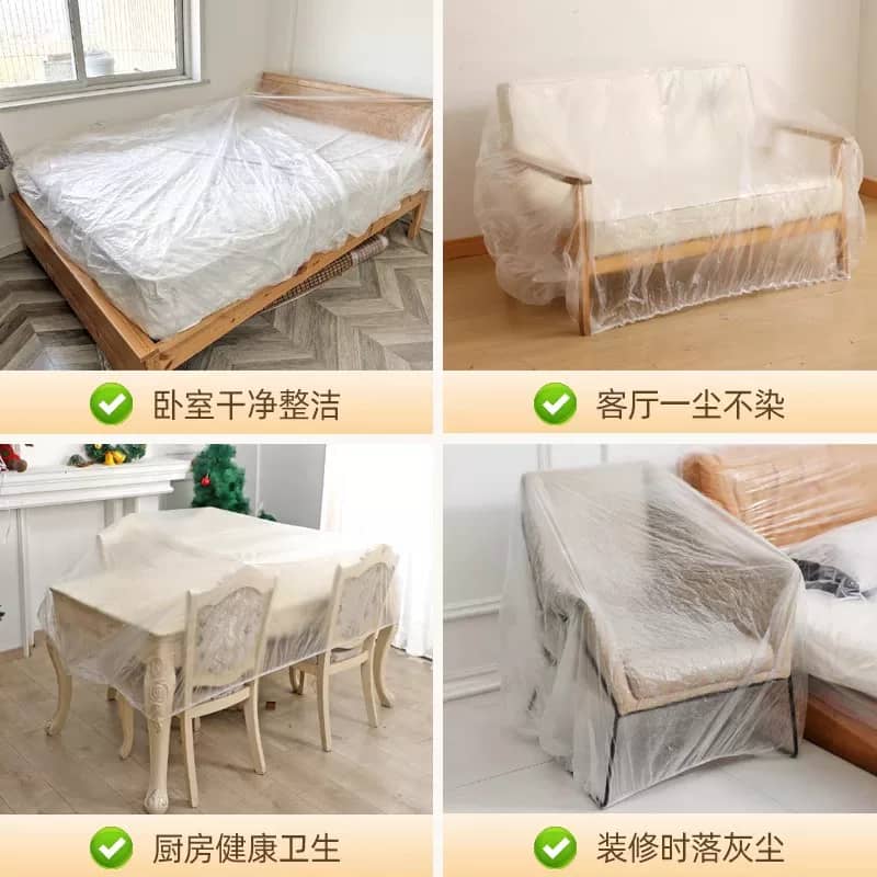 Disposable Furniture Dust Cover Elastic Drawstring Sofa Bed Protection ...