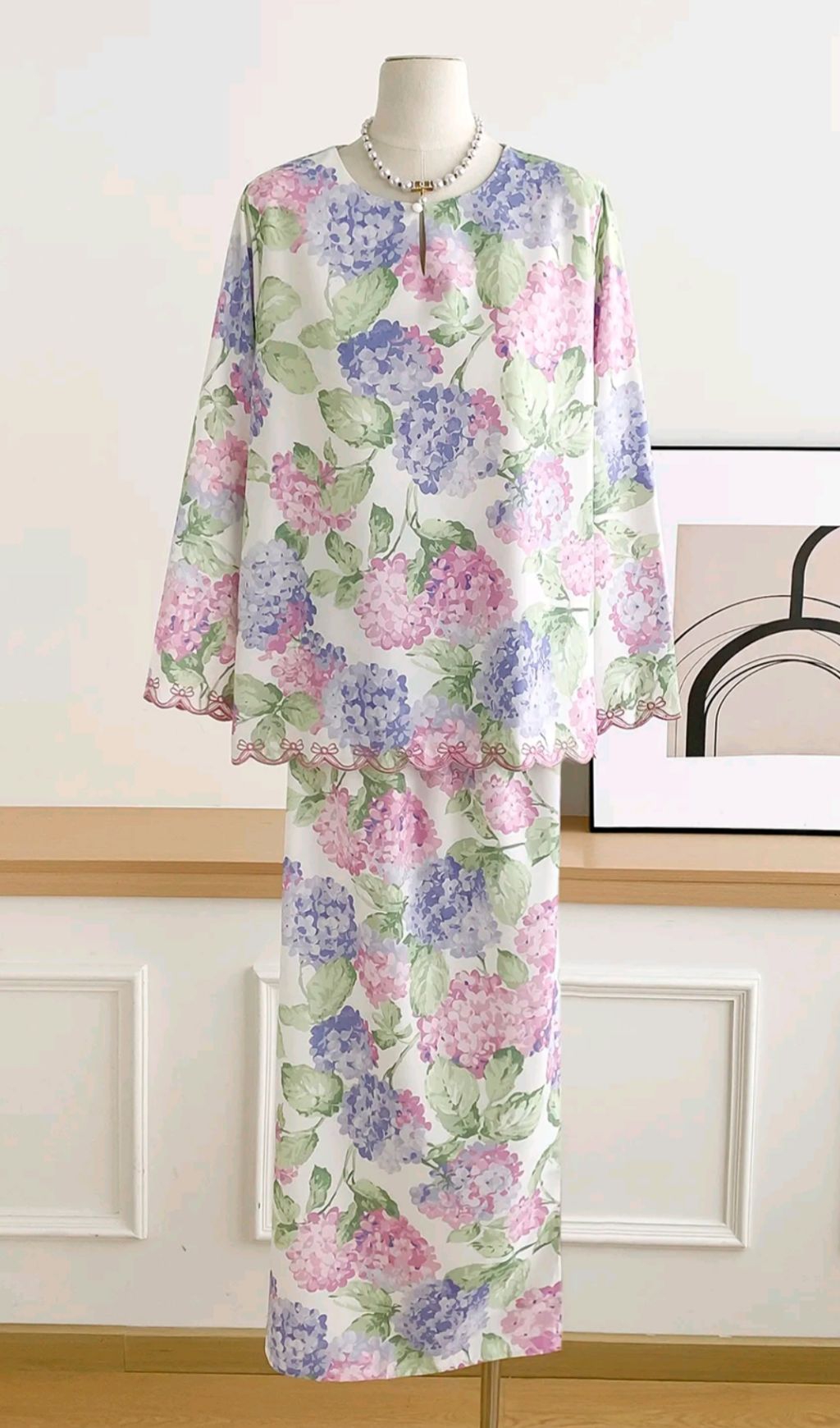 [NEW] Baju Kurung Printed Floral Baju Kurung Corak Bunga Pastel ...