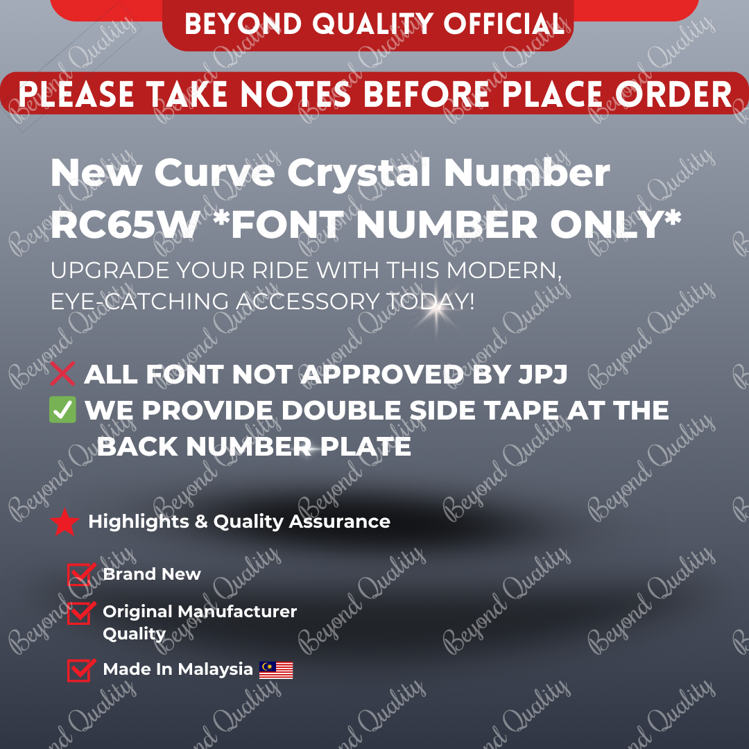 [NEW] Curve Crystal Number Plate H10 (60x35x8mm) | 3D Font / Letter ...