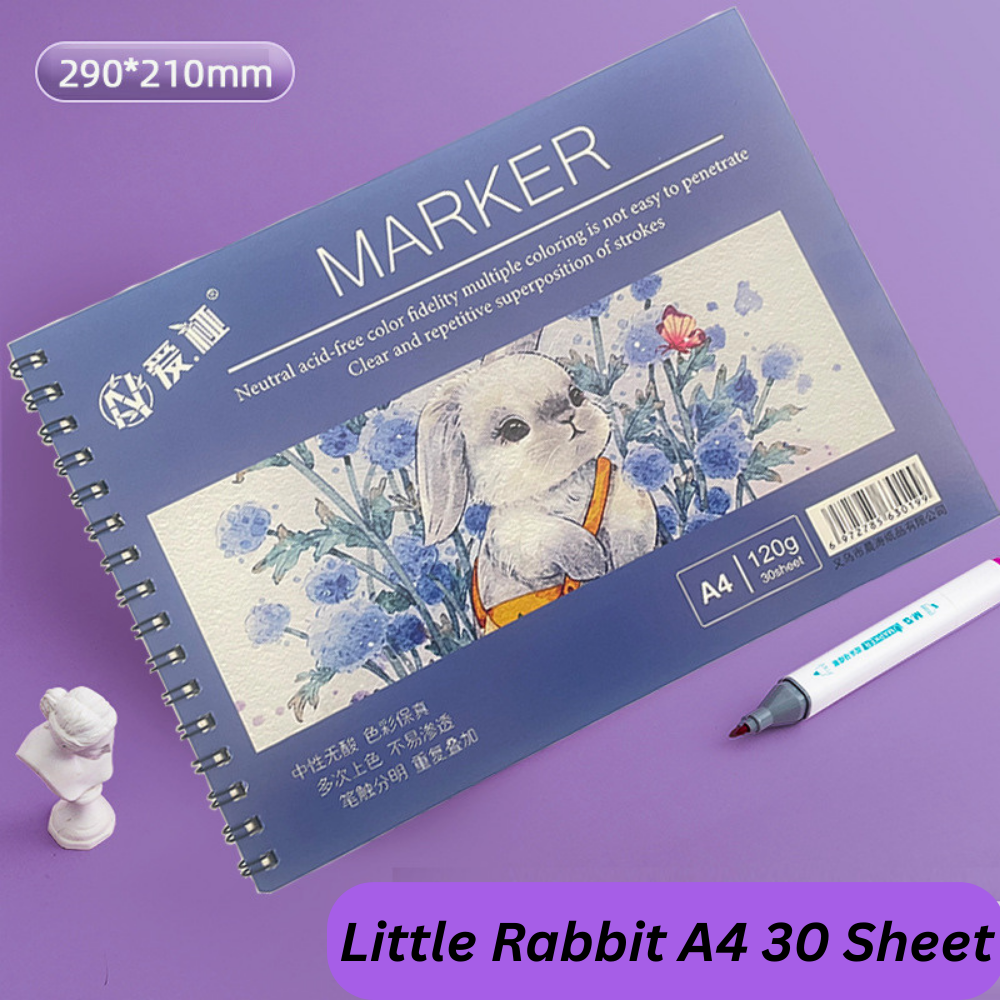 A4 Marker Drawing Pad No Bleed Paper 30 Sheets Sketchbook120GSM Alcohol ...