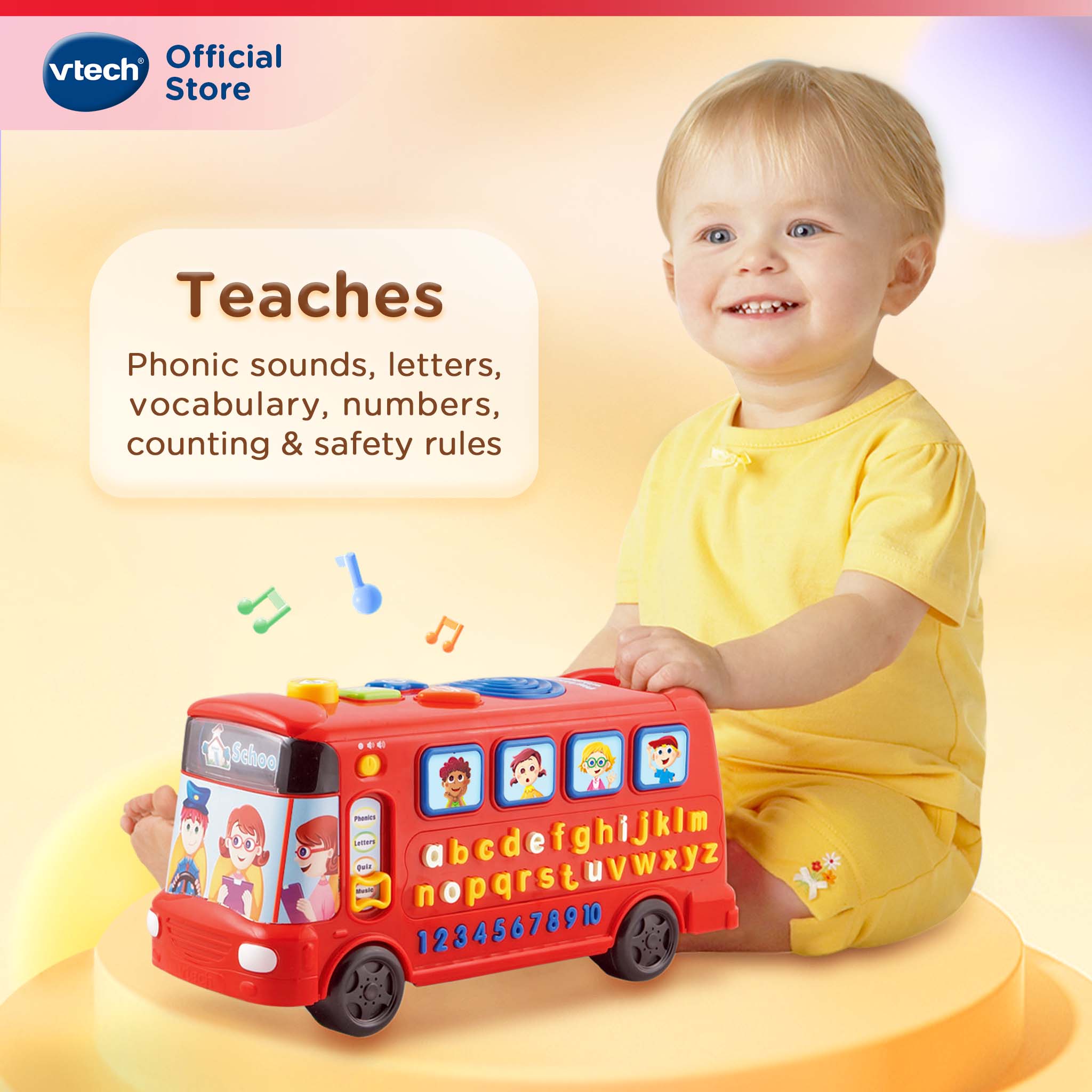 VTech Playtime Bus English Phonics Electronic Learning Toys Preschool ...