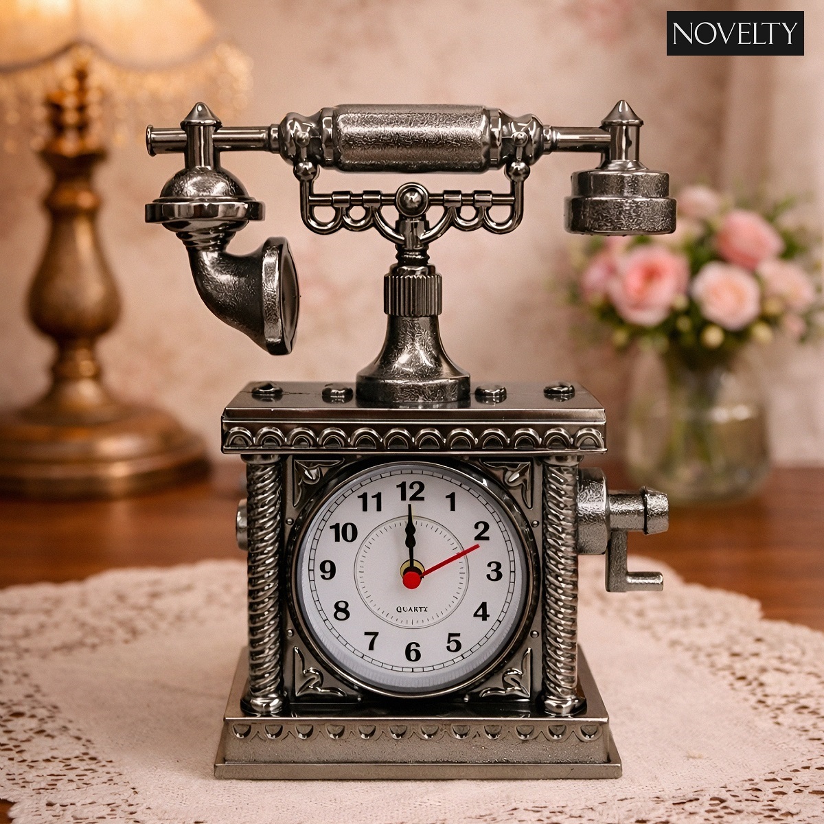 Classic Telephone Alarm Clock Jam Loceng Telefon Klasik Hiasan Meja ...