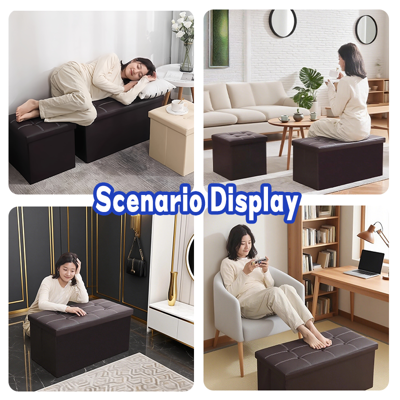 【StoreSmart】60L/110L/160L Foldable Storage Stool Storage Bench with ...