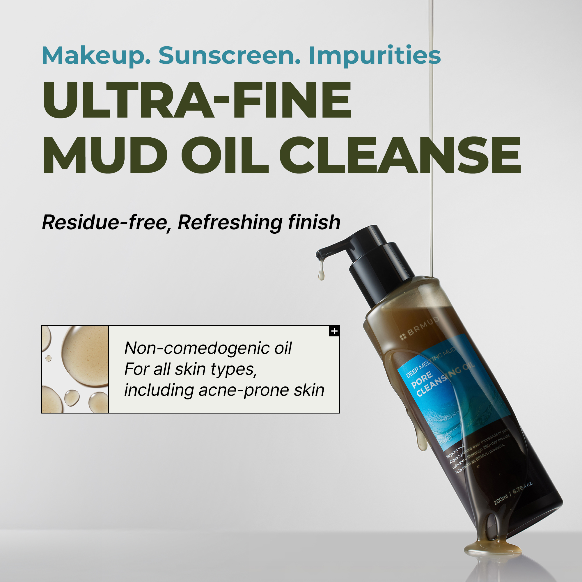 BRMUD Deep Melting Mud Pore Cleansing Oil (200ml) | Shopee Malaysia