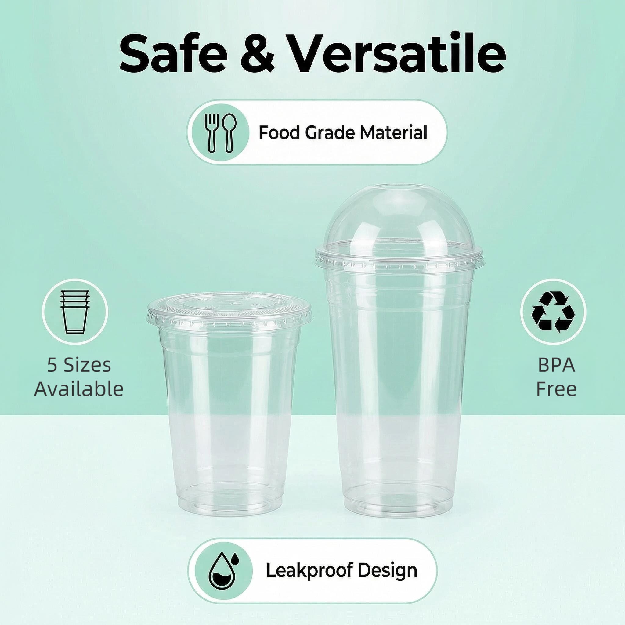 [300pcs] PET Cup/Disposable Plastic Cups/9oz-24oz,250ML 400ML 500ML ...