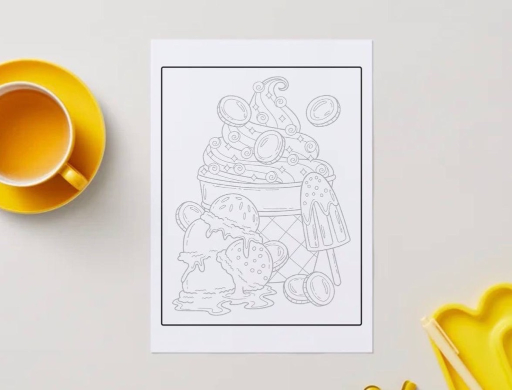 TRACING ICECREAMCORE COLORING BOOK FOR KIDS 15 PAGES RANDOM | KERTAS ...