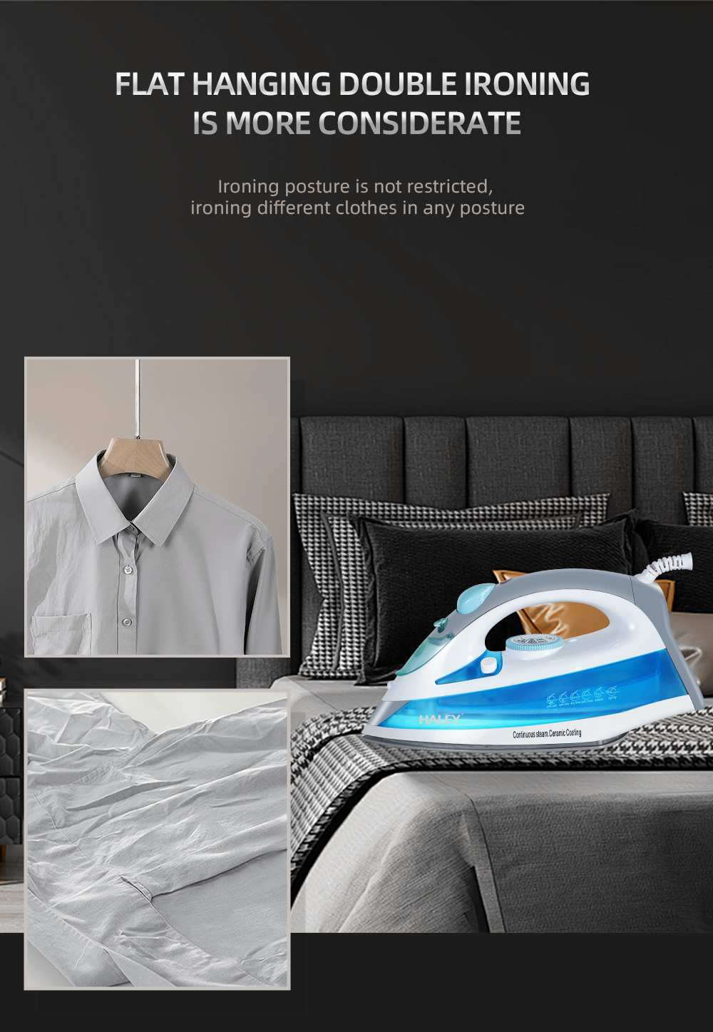 HALEY Ultra Resistant Ceramic Coating Steam Iron HY-2028 | Shopee Malaysia
