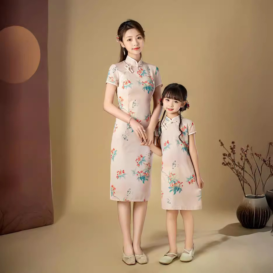 daidai (Ready Stock) Parent Child Cheongsam Slim Fit Women Children ...