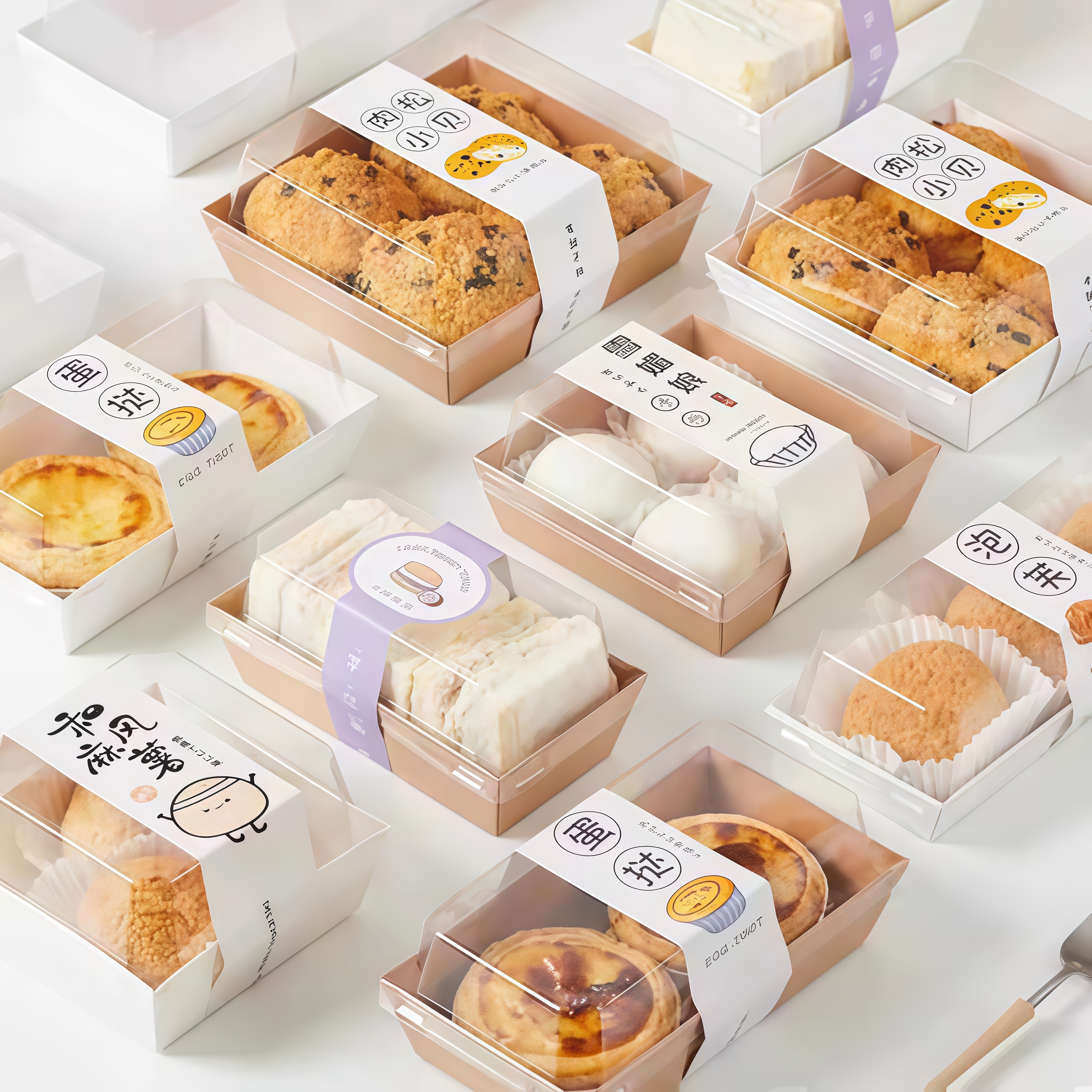 [Premium] Kraft/White Paper Square and Rectangular Cake Box / Sandwich ...