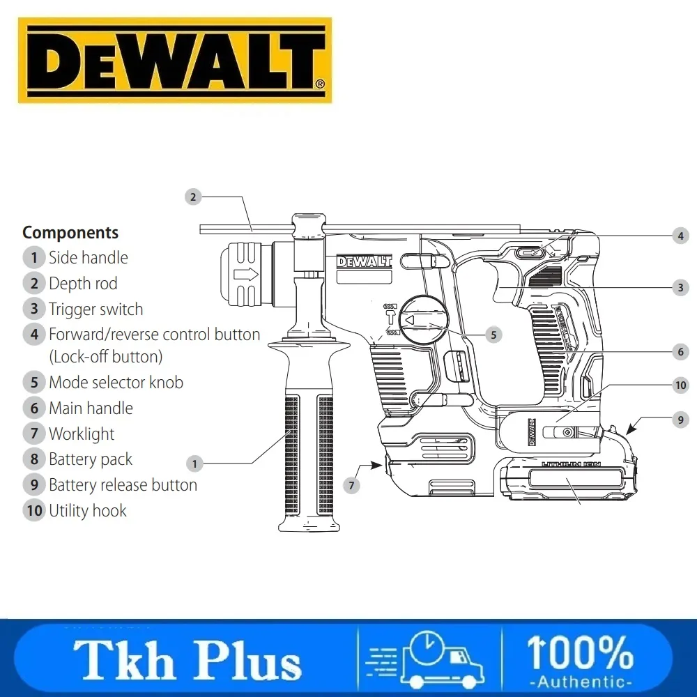 Dewalt DCH273P2-GB 18/20V Brushless Cordless SDS-Plus 3 Mode Rotary ...