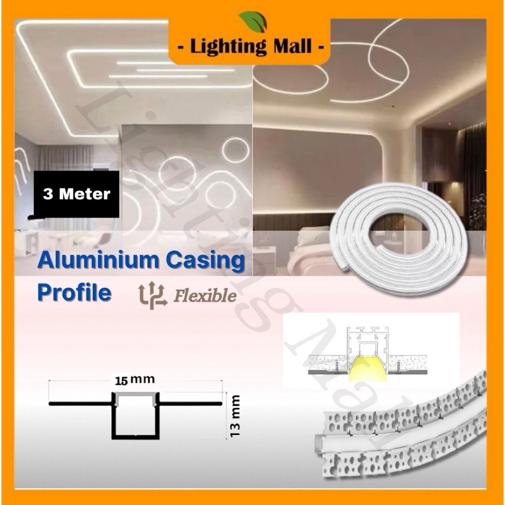 Aluminium Profile Flexible Bendable Casing Strip Light Casing 3 Meter ...