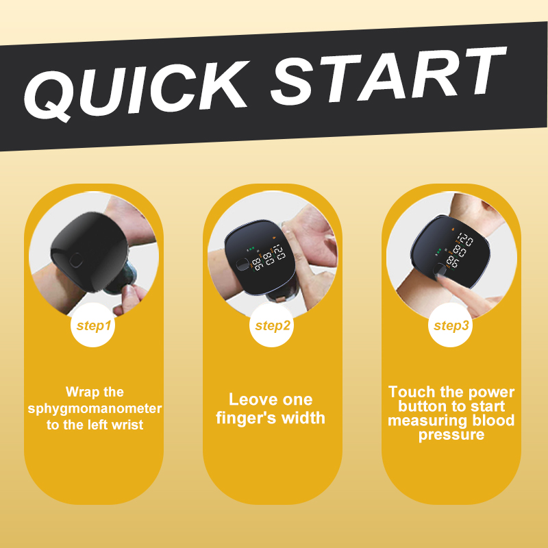 Rechargeable Household Health Track Blood Pressure Monitor Wrist Blood ...