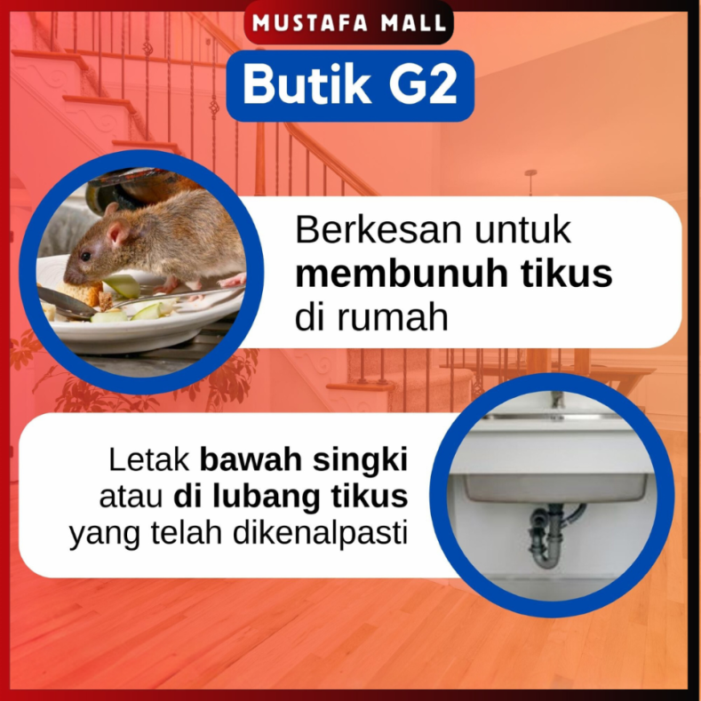 FGV BUTIK G2 racun tikus umpan berkesan rumah restoran kedai pejabat ...