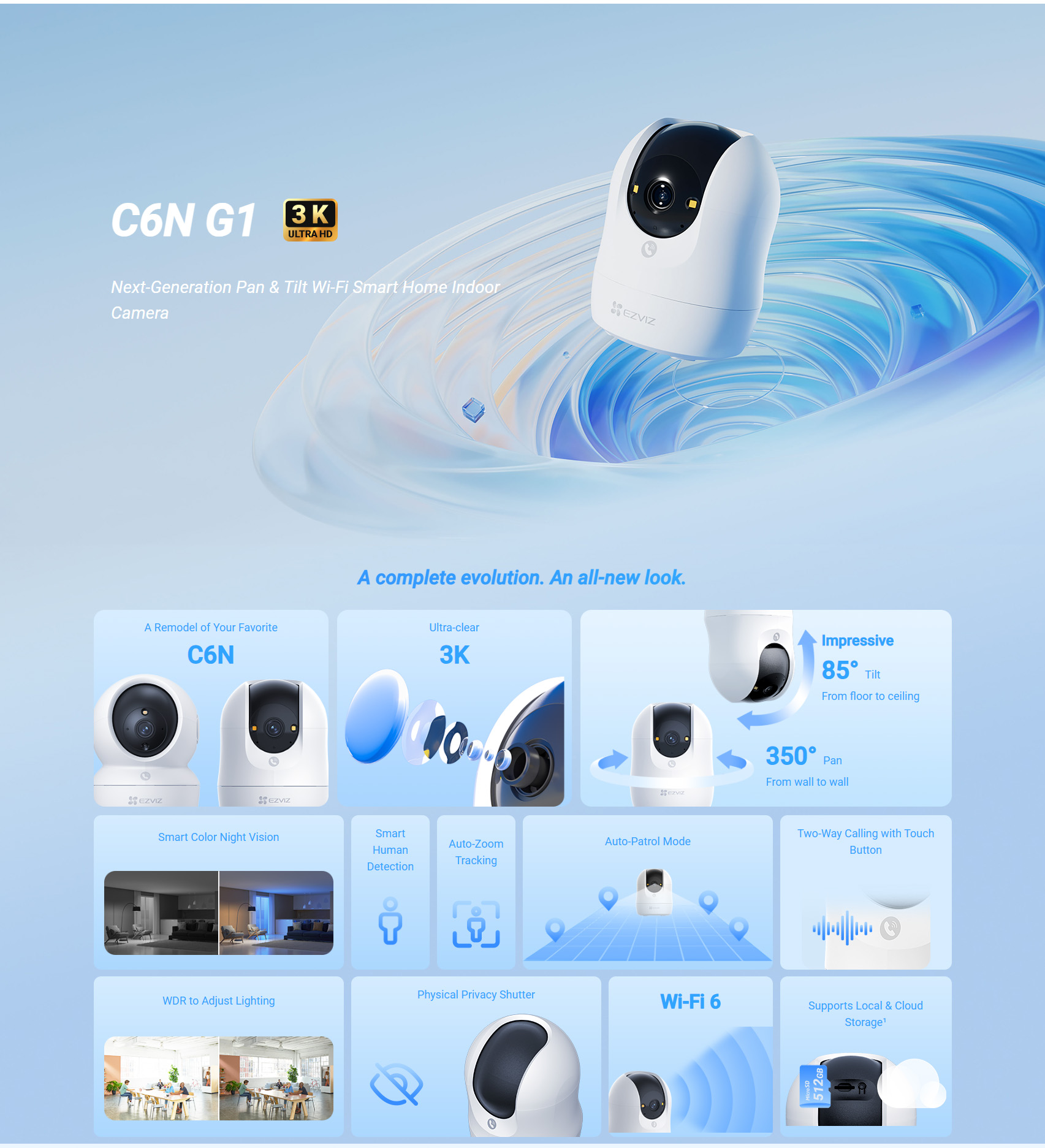 EZVIZ C6N G1 3K 5MP 4K 8MP CCTV WIfi IP Camera Night Vision Sound ...