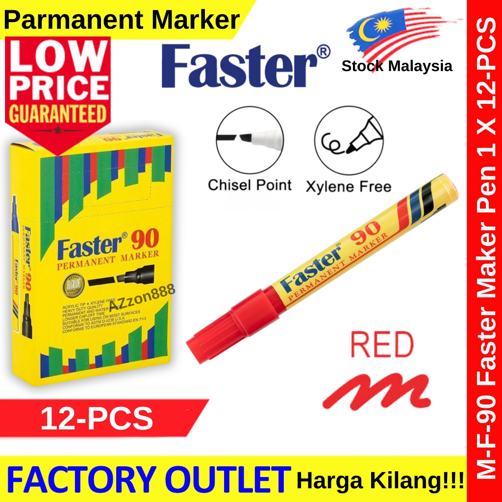 Faster 90 Permanent Marker Pen Xylene Free #Faster #Permanent #Marker ...
