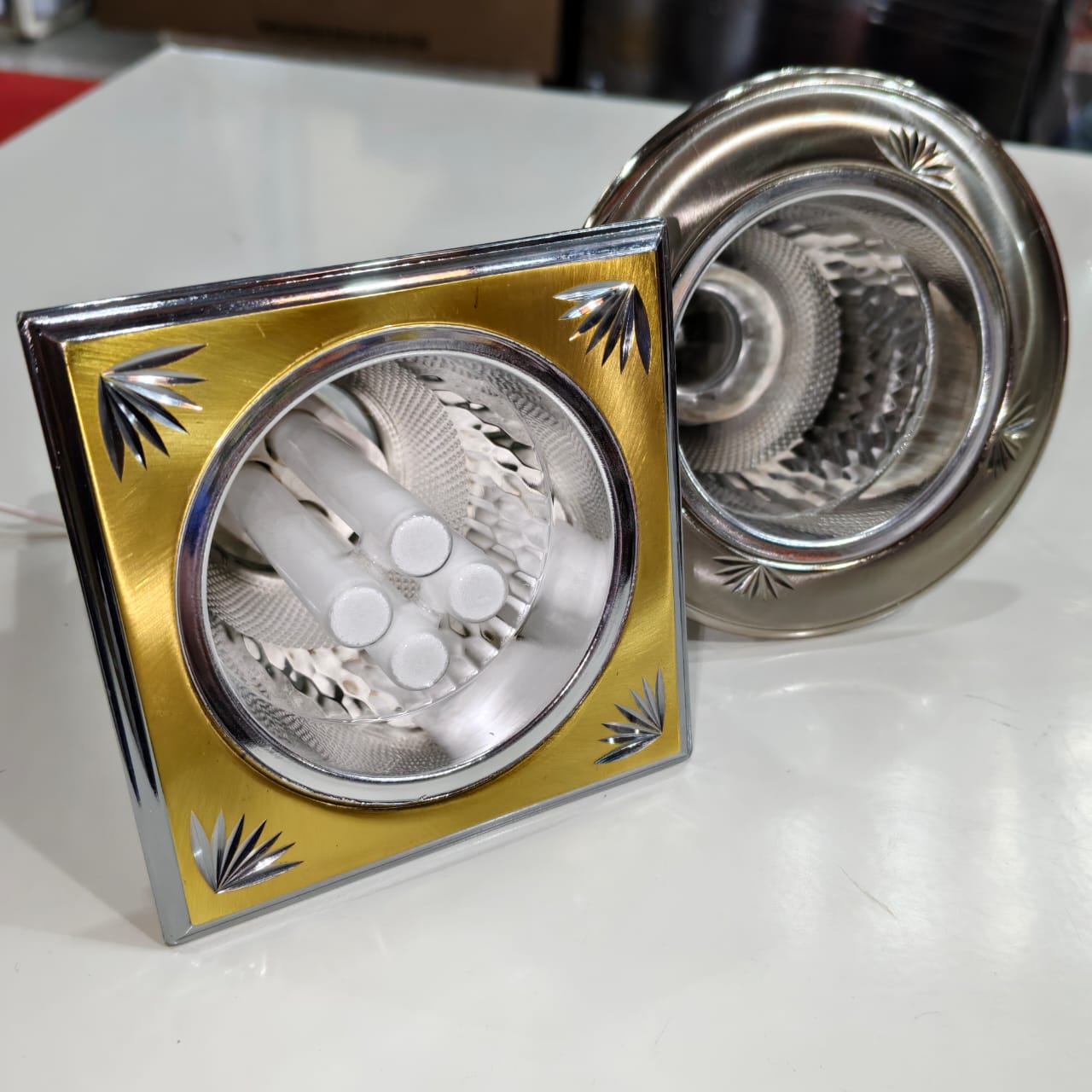 💡Clear Stock💡 3 1/2'' Recessed Downlight Cover Gold and Silver Frame ...