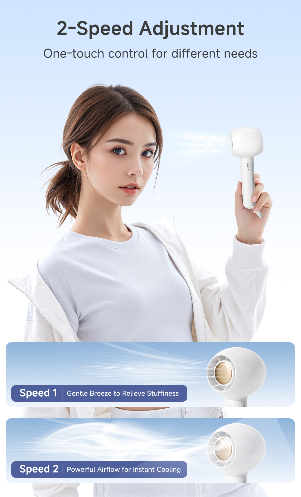 Simplus Portable Mini Cooling Fan | 3-in-1 Handheld Hanging Desktop ...