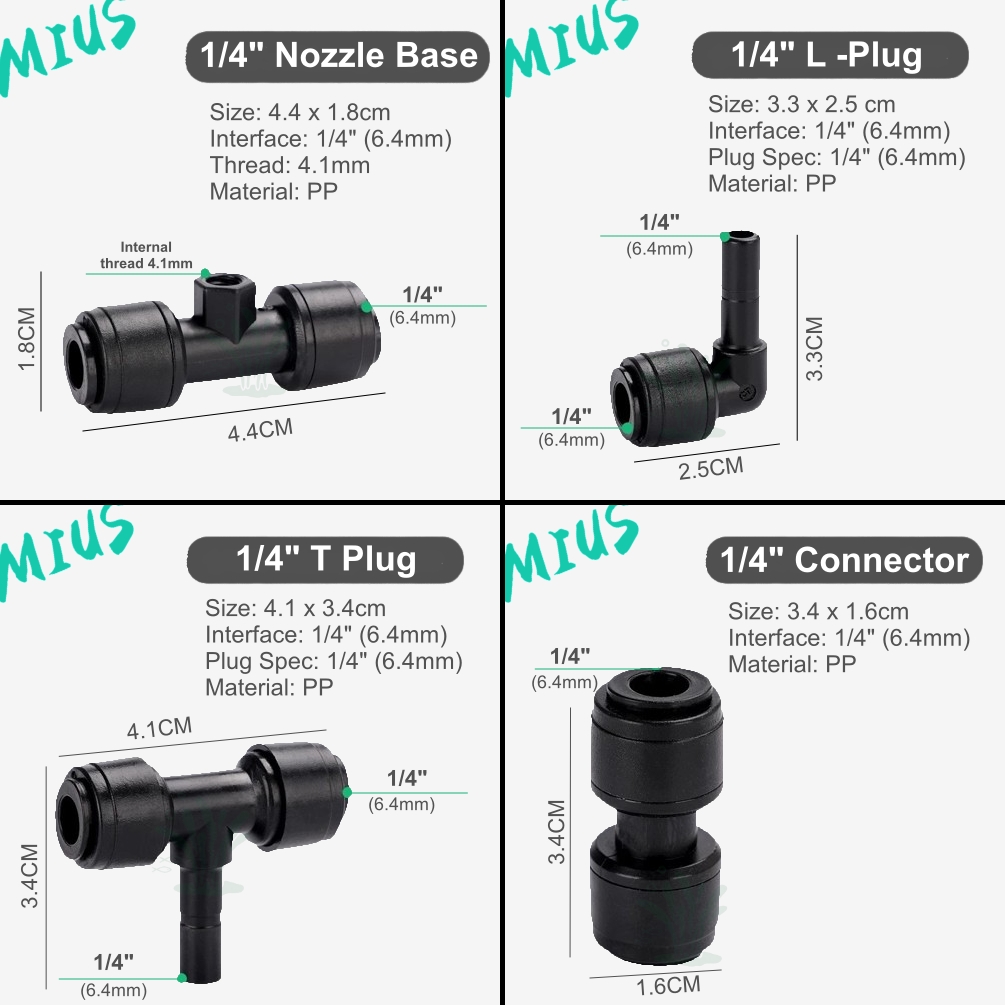 [Local Stock] MIUS Fitting Valve Spare part 1/4" Size for Rainforest ...