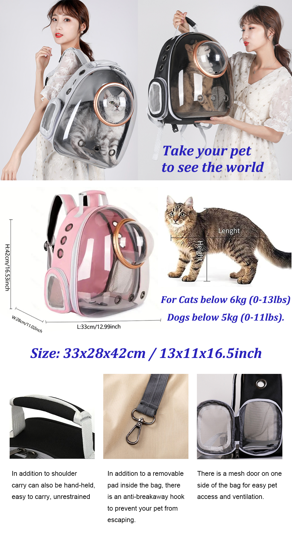Pet Carrier Beg Kucing Cat Backpack Cat Bag Carrier Bag Kucing Murah ...