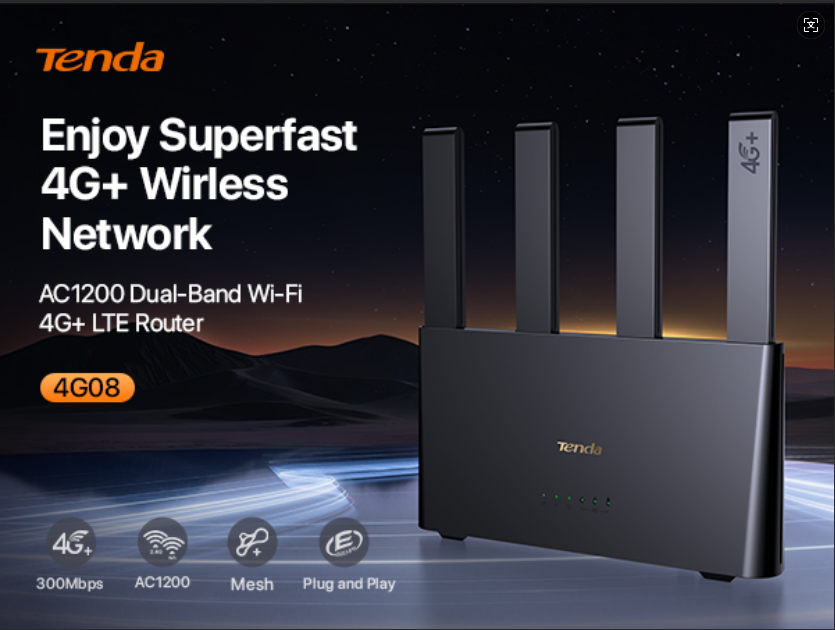 Tenda 4G08 AC1200 4G+ LTE Router Sim Card Modem WiFi Router All Telco ...