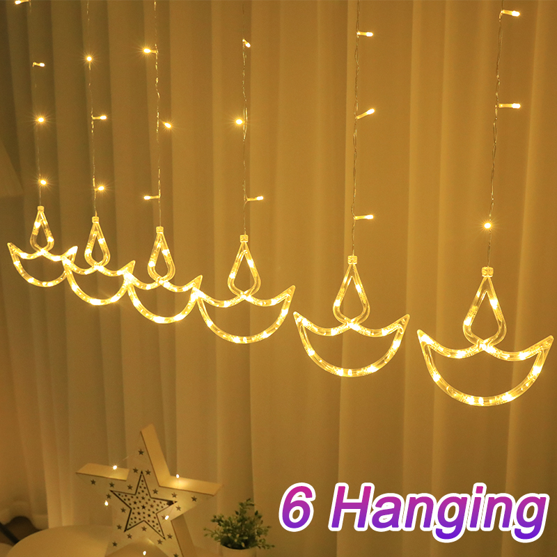 4M 8modes deepavali light LED Diwali lcicle Light Curtain lamp outdoor ...