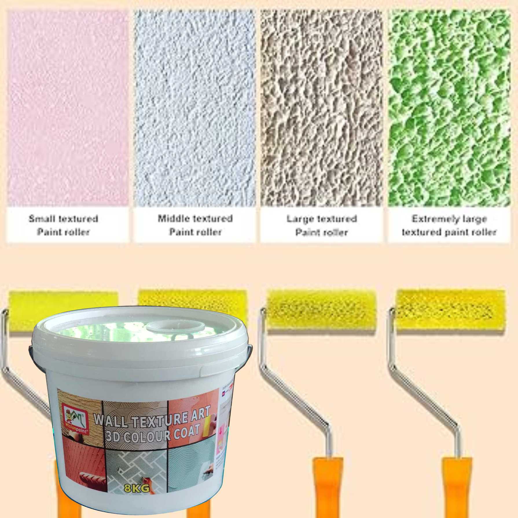 8KG ( WALL TEXTURE ART 3D COLOUR COAT ) textured paint wall texture ...